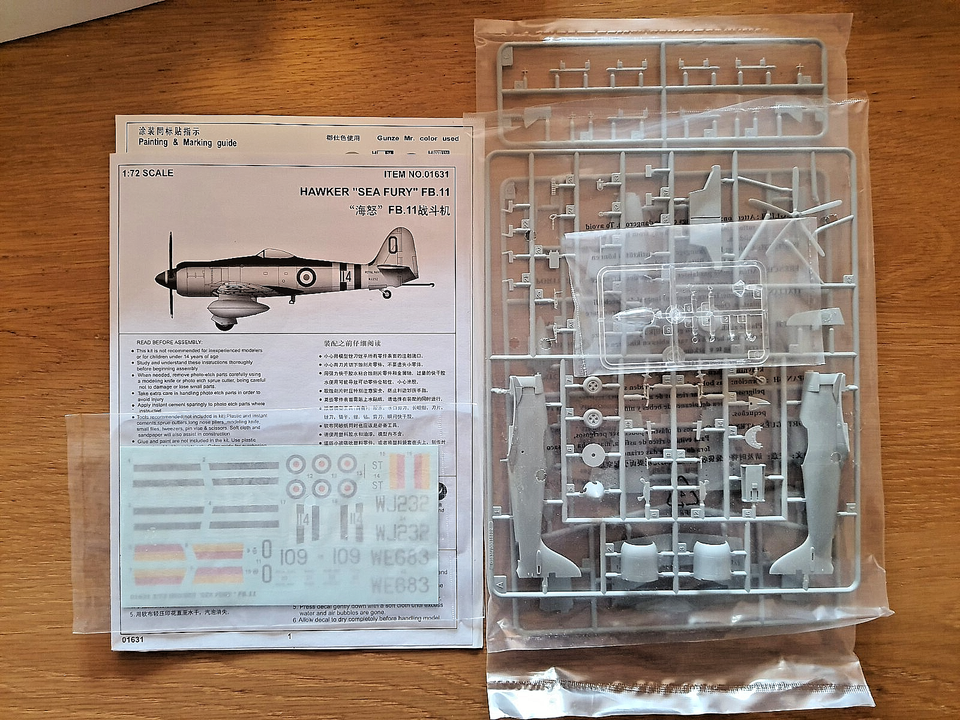 1:72, Trumpeter, Hawker "Sea Fury" FB.11 | No. 01631 | eBay UK