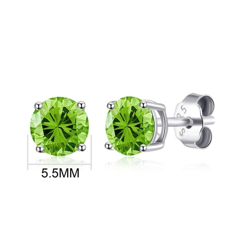 Sterling Silver Light Green Earrings Created with Zircondia® Crystals ...