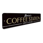 Personalized Coffee Station Open 24 Hours Kitchen Metal Decor Sign | eBay