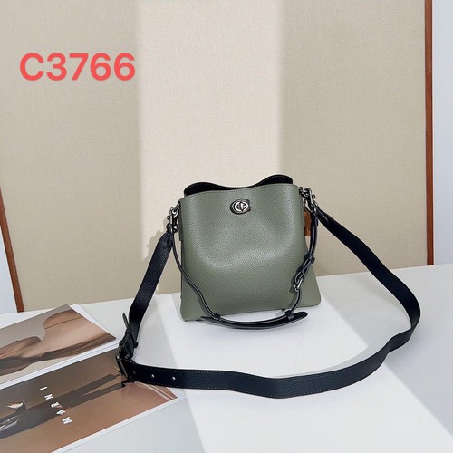 Coach Willow Shoulder Bag C3766 Colorblock Leather Olive Green Outlet ...