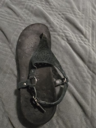 Vionic Black Toe Post Thong Sandal Adjustable Buckle Arch Support Size ...