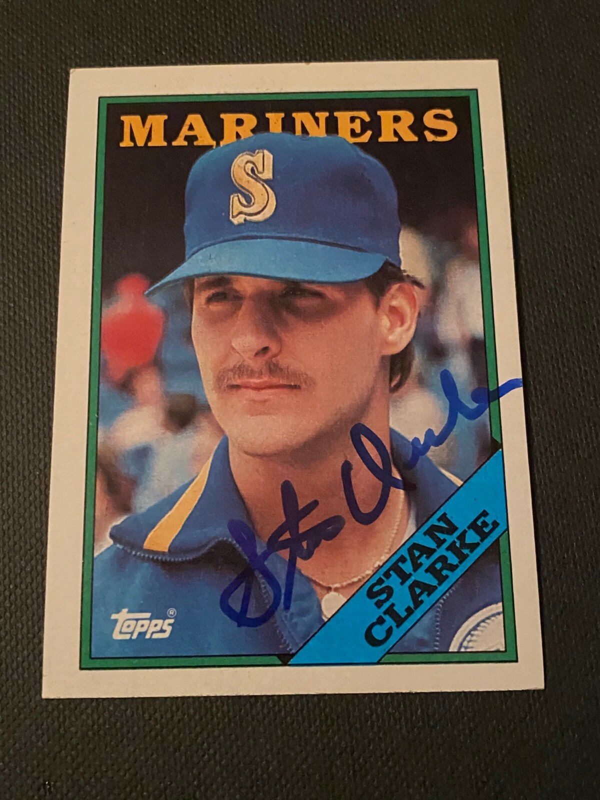 Stan Clarke Signed 1988 Topps Card Auto Seattle Mariners Autograph ...