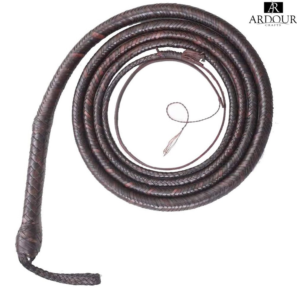 Kangaroo Leather Hide Bull Whip 04 to 16 Feet, 16 Plaits Indiana Jones ...