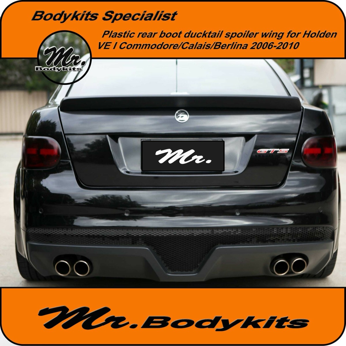 Plastic Rear Boot Spoiler Ducktail Wing For HSV VE Clubsport GTS Senator 06 10