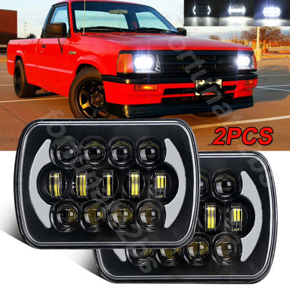 1986-1993 For Mazda B2000 B2200 B2600 Pickup Pair 7x6" Led Headlights Hi-Lo Halo | eBay