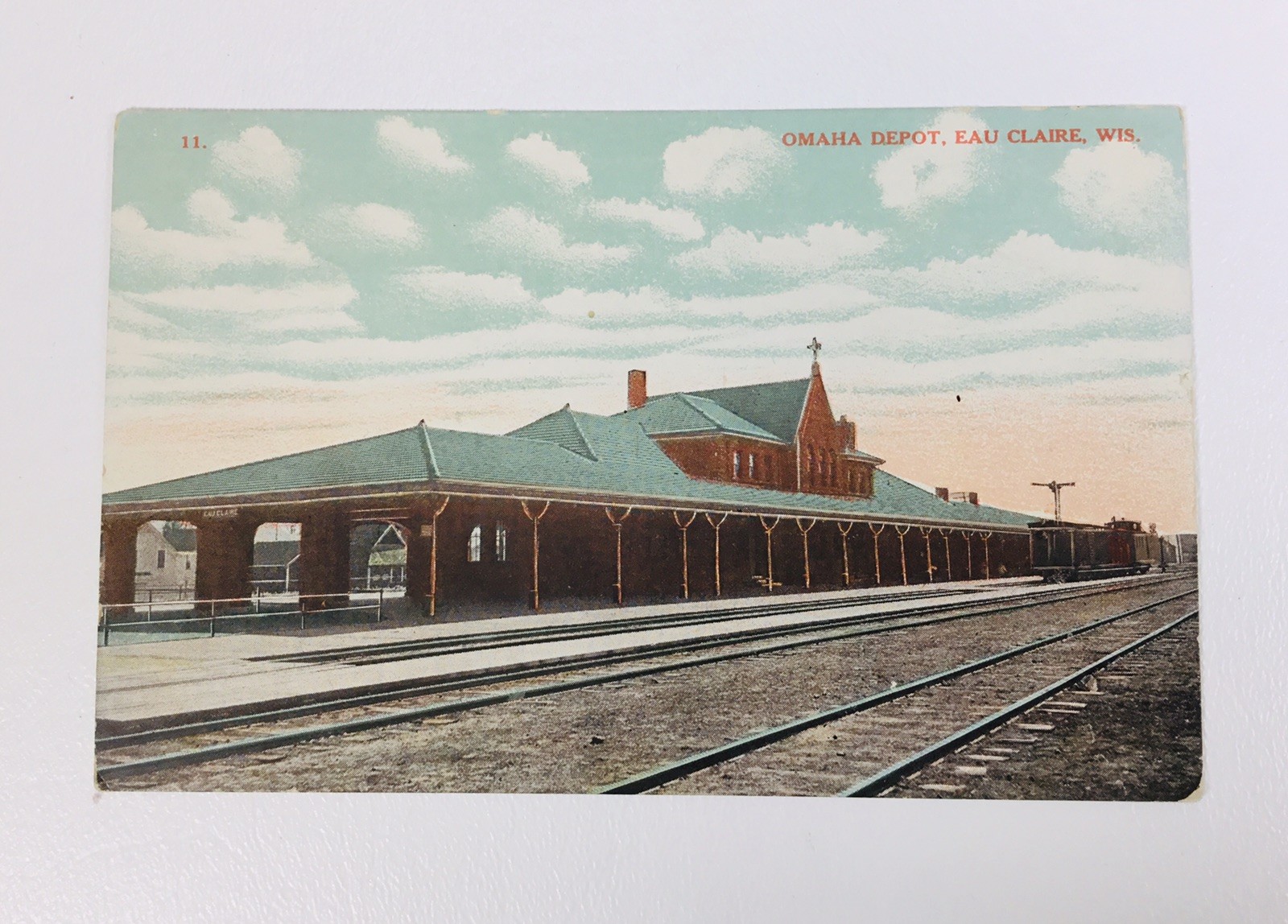 Eau Claire Wisconsin~Train Tracks in Front of Omaha Railroad Depot~1908 ...