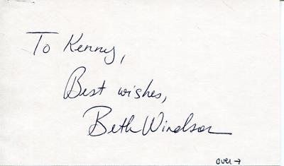 BETH WINDSOR SOAP OPERA ACTRESS IN CAPITOL / THE FLASH SIGNED CARD ...