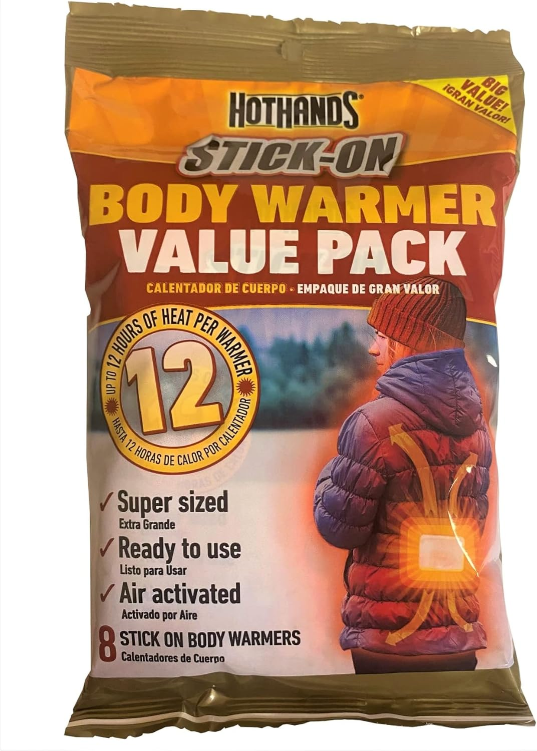 Adhesive Body Warmer Value Pack, 8 Body Warmers each (Value Pack of 2 ...