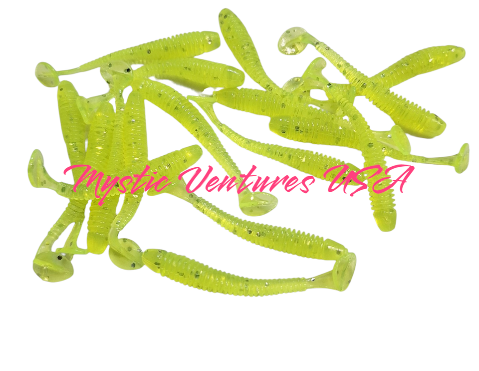 20ct Paddle Tail Grub Worm Minnow Soft Silicone Fishing Lure Swimbait ...