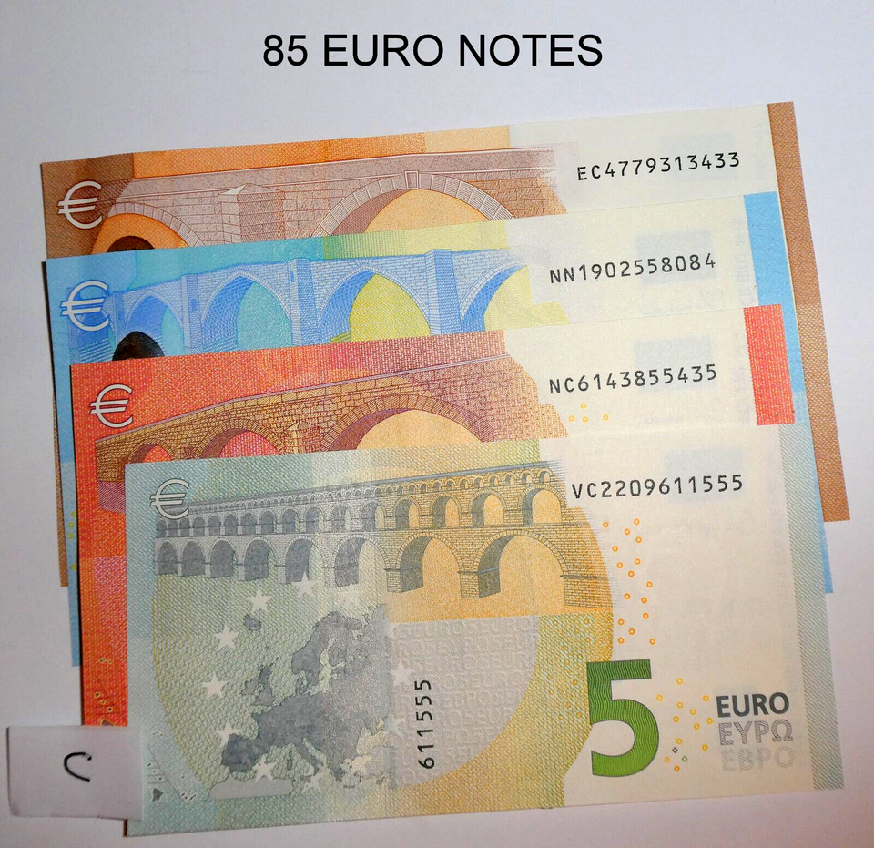 SET of EURO BANK NOTES UNCIRCULATED 1 x 5, 1 x 10, 1 x 20, & 1 x 50 ...