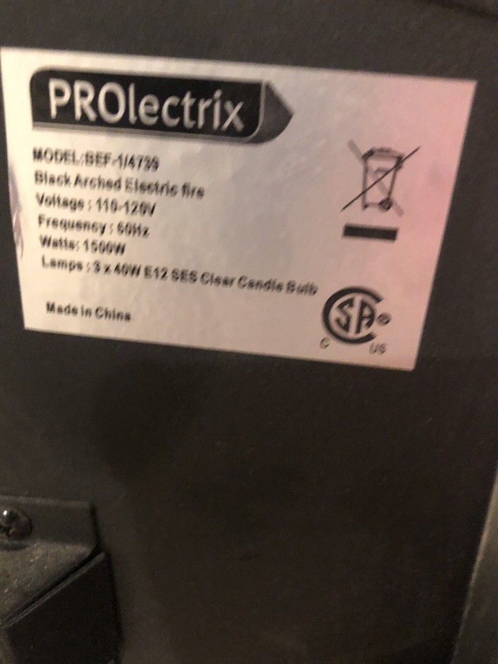 Prolectrix Nostalgia Mahogany Black Arch Glass Panel Electric Fireplace ...