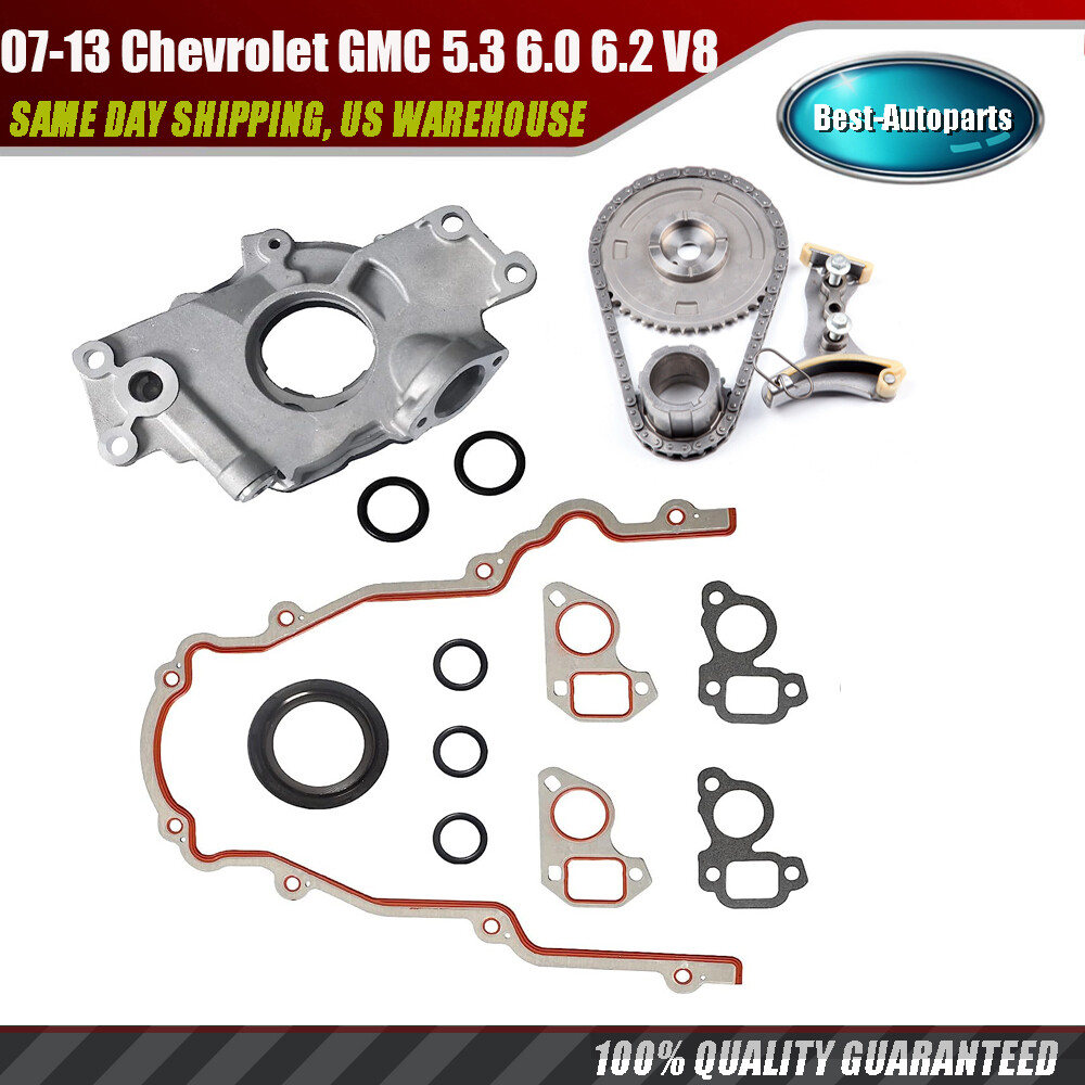 Oil Pump Timing Chain Kit Gasket Set For 07-13 Chevrolet GMC 5.3 6.0 6. ...