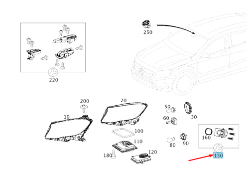 MERCEDES-BENZ GLA X156 Front Left LED Module Repair Kit A2189065800 ...