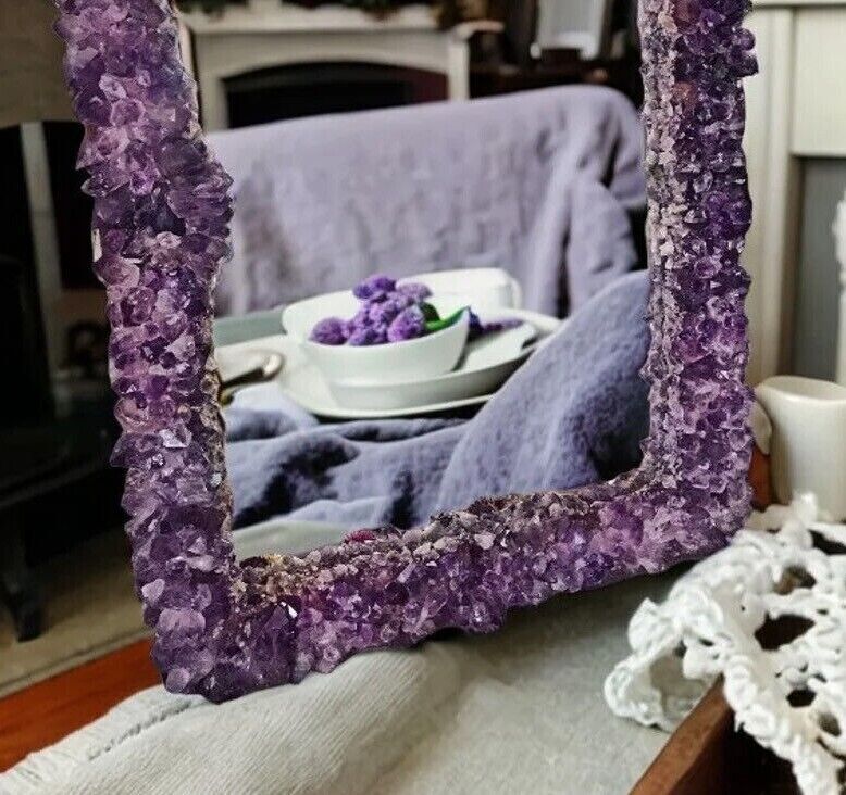 Amethyst Gemstone Bathroom Deco Mirror Picture Frame Wall Art ...