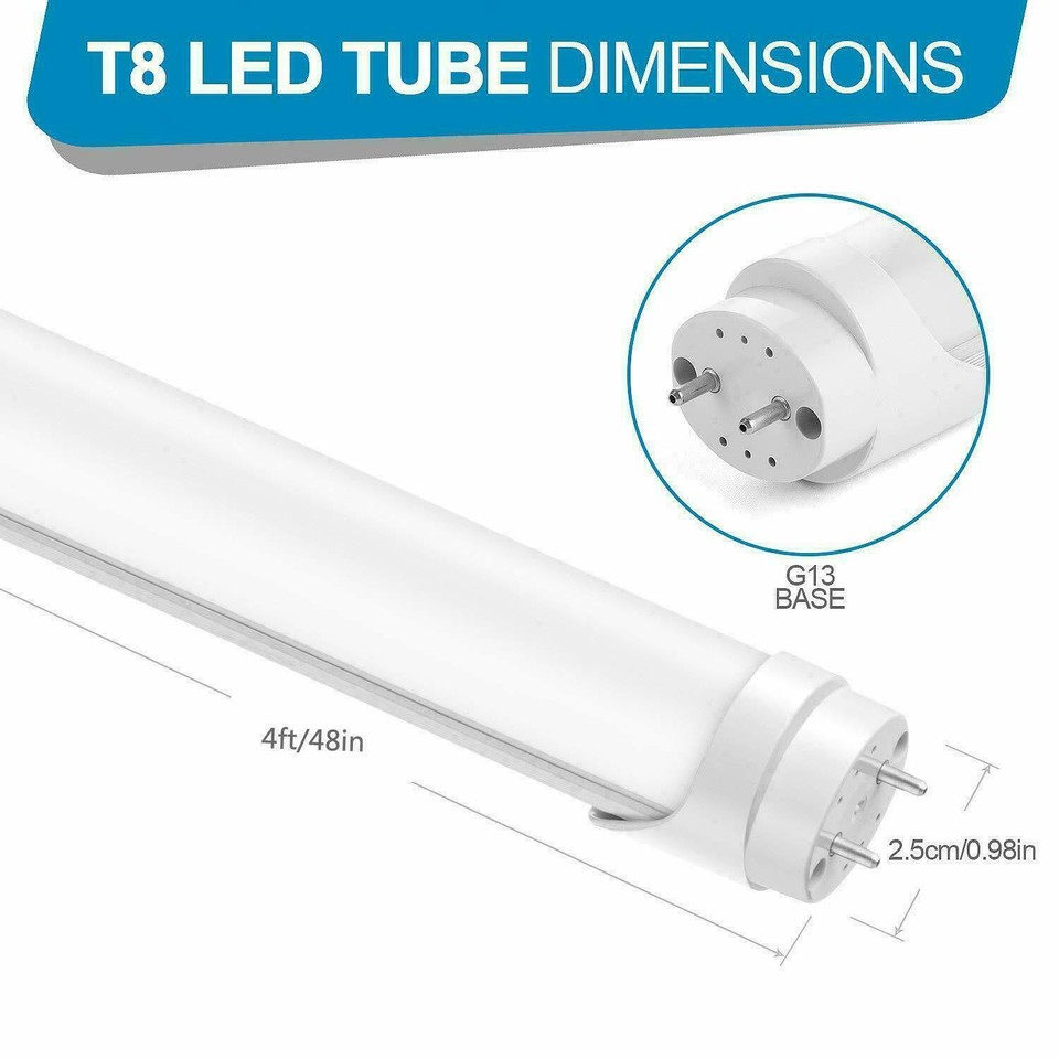 4FT T8 LED Tube Light Bulbs 22W 28W 60W G13 2-Pin 6500K LED Shop Lights ...