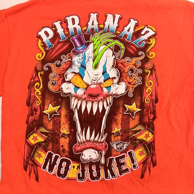 Vintage Piranaz Racing Psycho Clown T Shirt L Orange | eBay