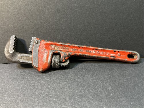 Vintage RIDGID 8 Inch Heavy Duty Pipe Wrench The Ridge Tool Co. Elyria ...