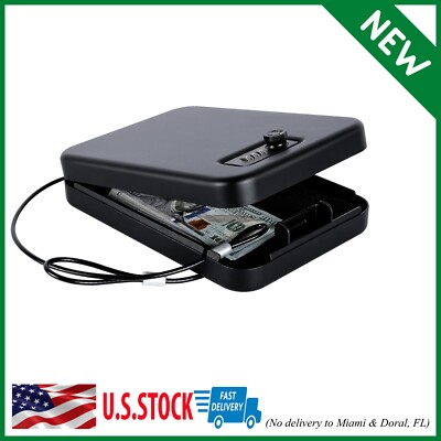 Car Gun Safe for Pistols, Gun Lock Box with Combination Lock, Handgun ...