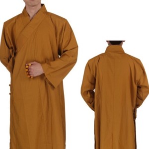 Buddhist Monk Mens Cotton Shaolin Dress Meditation Long Robes Gowns ...