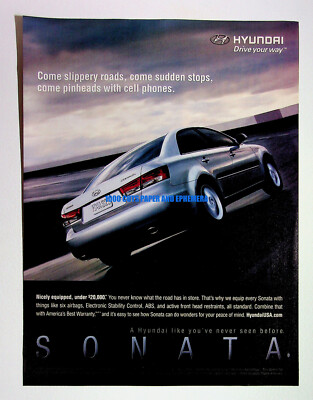 Hyundai Sonata Sedan Car 2006 Trade Print Magazine Ad Poster ADVERT | eBay