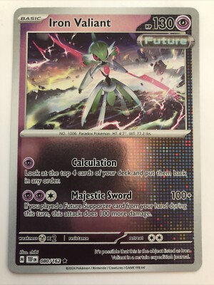 Pokémon TCG Temporal Forces Iron Valiant Reverse Holofoil 080/162 NM Rare | eBay