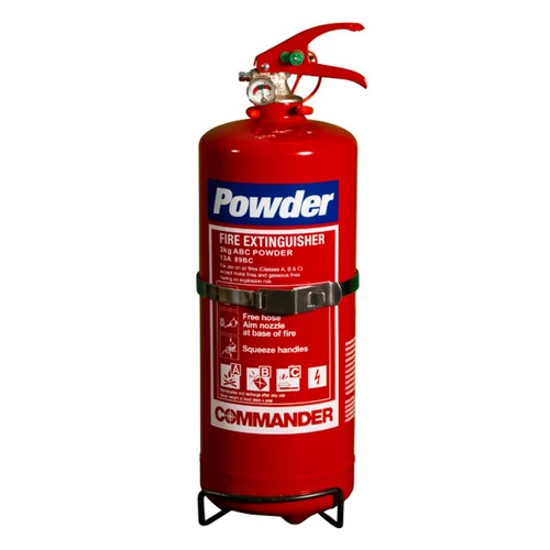 Commander 3kg ABC Dry Powder Fire Extinguisher, Bracket, 5 Year ...