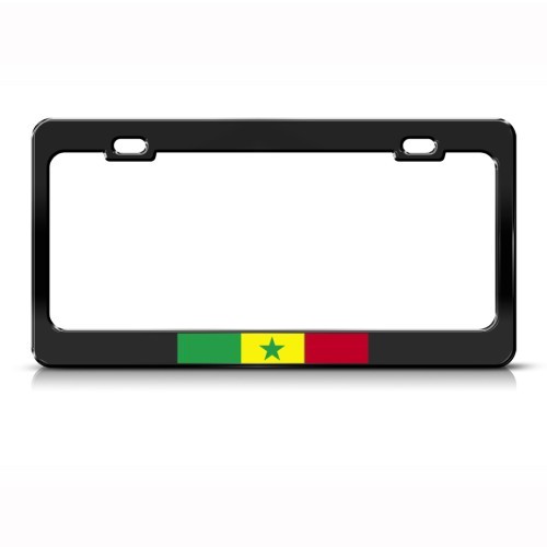 SENEGAL FLAG BLACK COUNTRY Metal License Plate Frame Tag Holder Two ...