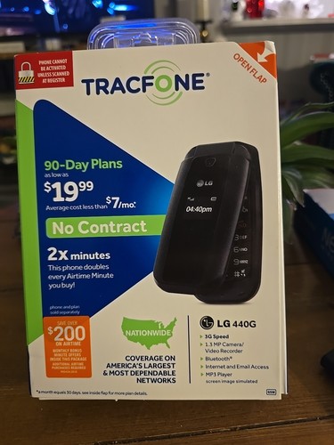 Tracfone LG 440G Smartphone New Sealed Flip Phone Camera Bluetooth MP3 ...