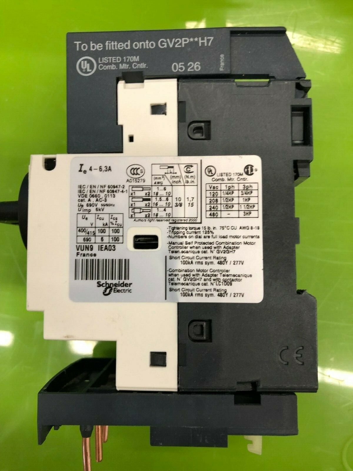 Telemecanique Schneider GV2P10 Motor Overload Circuit Breaker Starter 4 ...