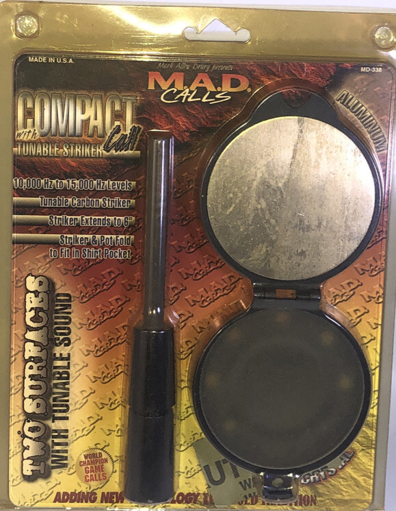 Mad Calls MD-338 Aluminum Compact W Tunable Striker Call-Two Surfaces ...