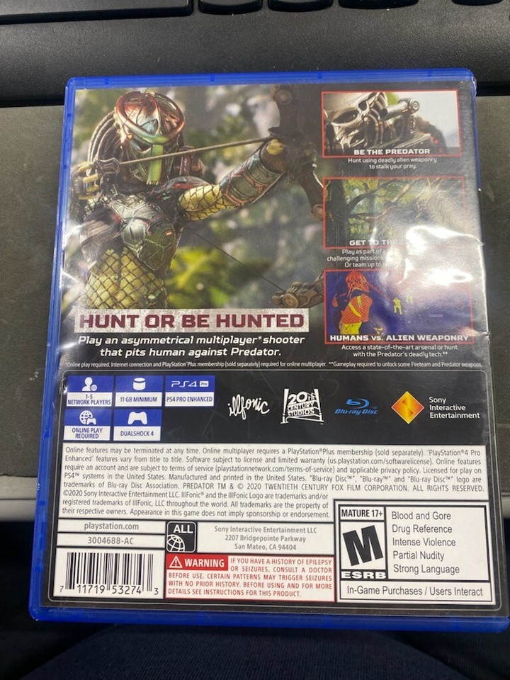 Predator: Hunting Grounds - Sony PlayStation 4, PS4 Video Game - Very ...
