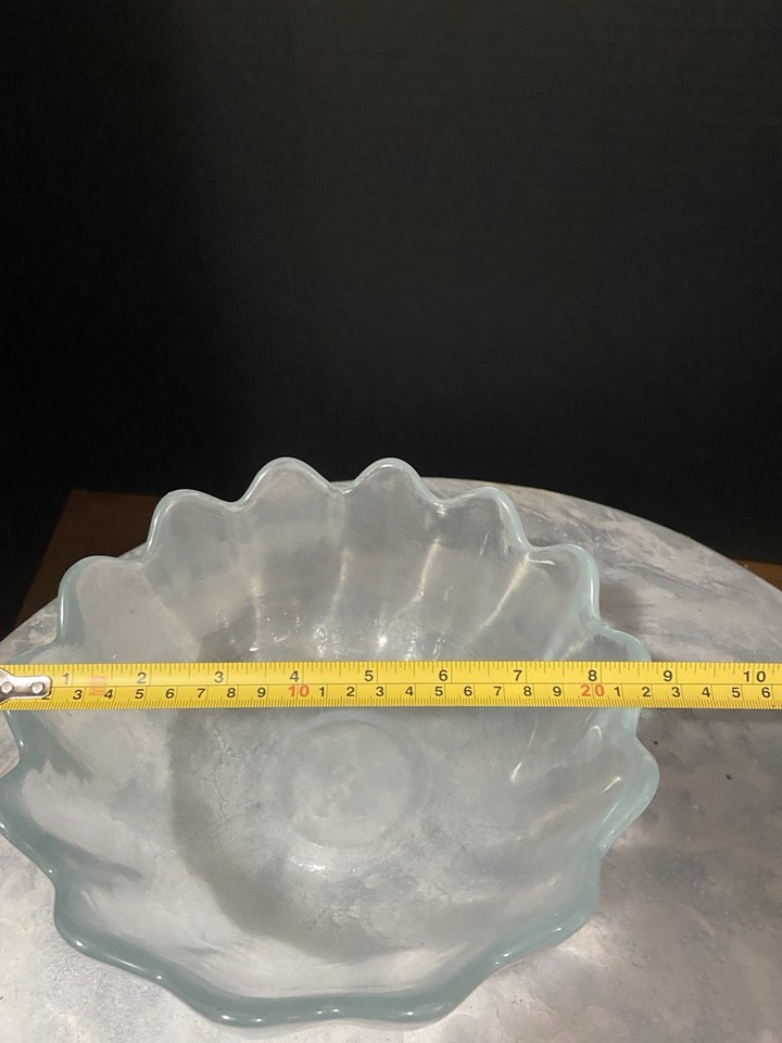 Vintage Blenko Clear Art Glass Large Lotus 14 Petal Flower Bowl, 10" | eBay