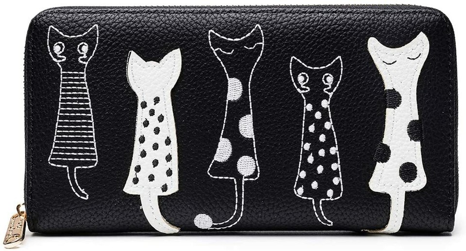 Cute Cat Wallets for Ladies Women's Kitty Coin Purses Bag with Zipper ...