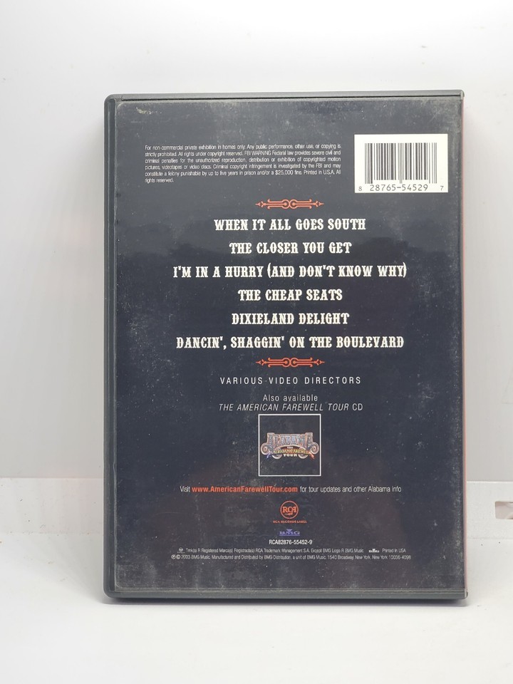 Alabama: The American Farewell Tour, Video Collection (DVD, 2003 ...