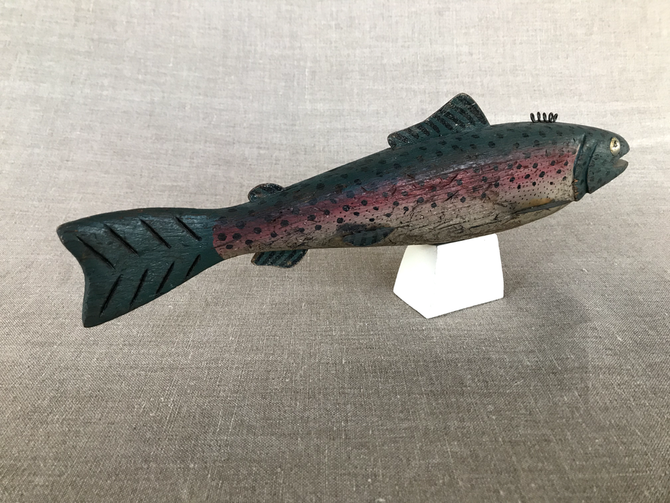 Ice Spearing Fishing Decoy, Hand Carved Hand Painted, a Rainbow Trout ...