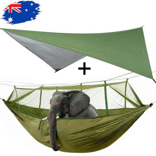 Camping Hammock Rain Fly Tarp Net Waterproof Rainfly Set for Garden ...