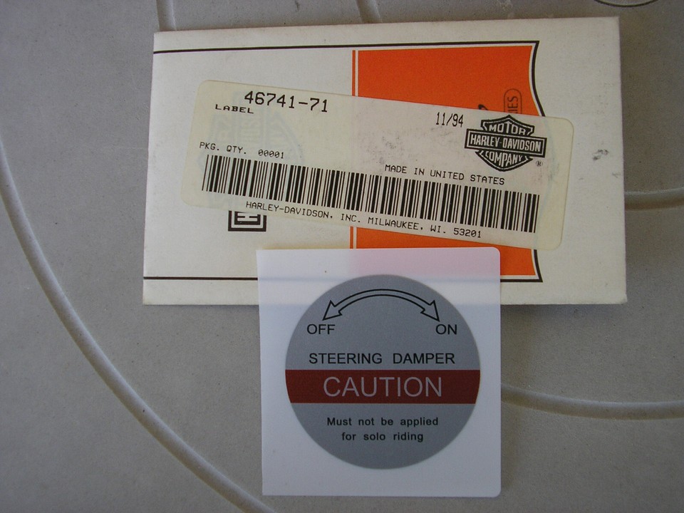 Harley Panhead, Shovel,Servi Car,FL Steering Damper Transfer Sticker ...