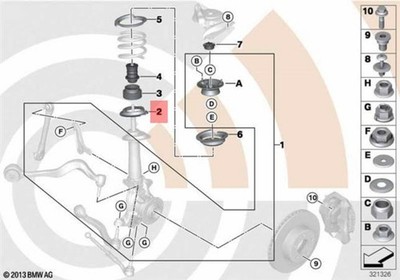 Genuine BMW M3 M6 Z4 Coupe M Roadster E39 E46 E60 Lower Spring Pad ...
