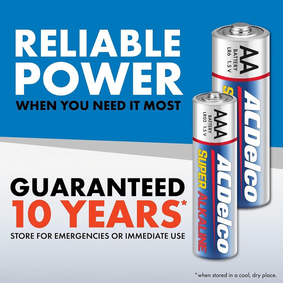 ACDelco AA and AAA 200-Count Combo Pack Super Alkaline Batteries, 100 ...
