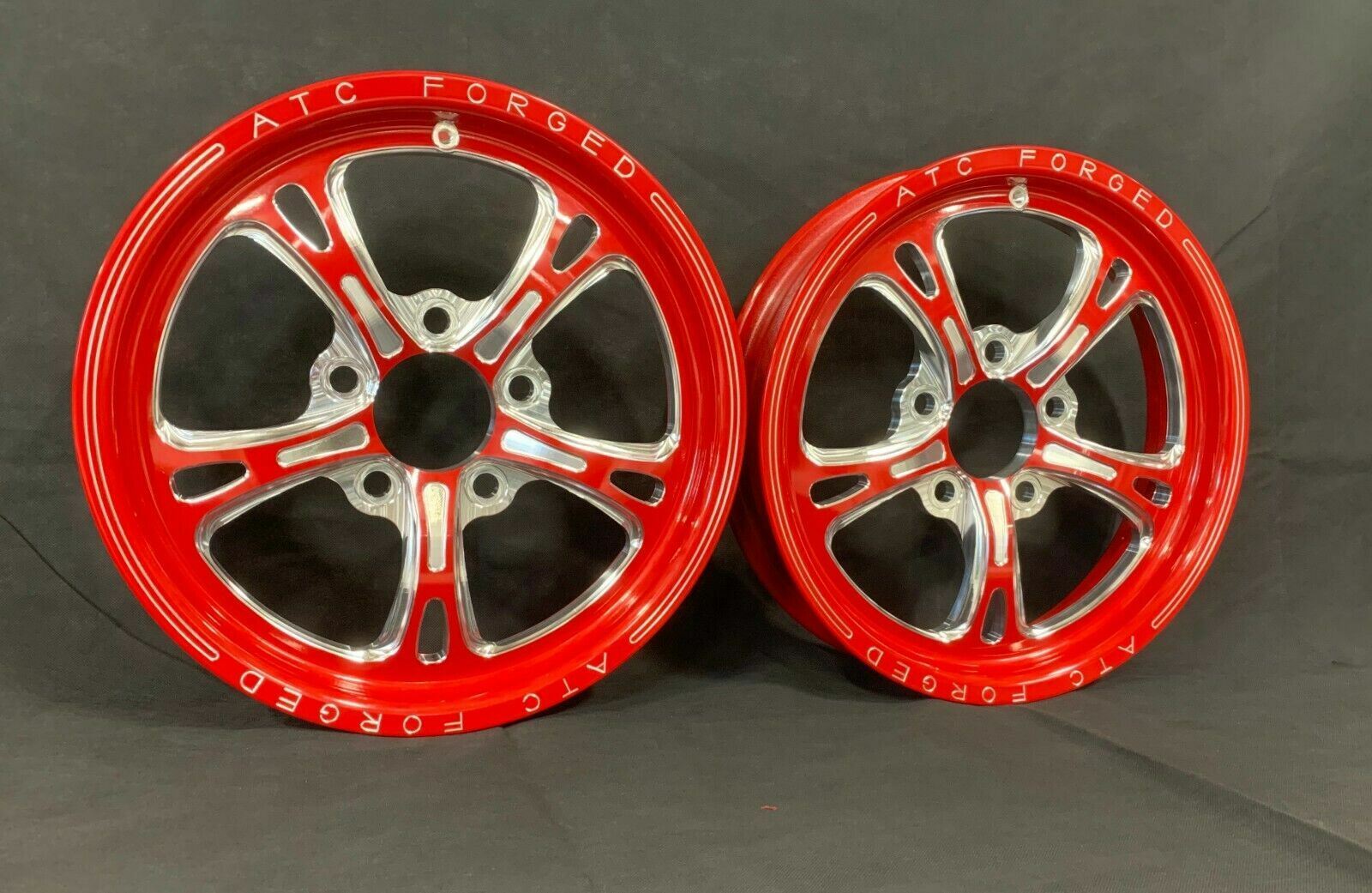 17" Front Drag Racing Wheels "PRIMA" - Red Contrast Cut - Set of 2 | eBay