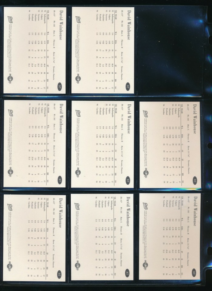 Lot (8) 1996 Best AA All-Star #37 David Wainhouse (BS27) SWSW | eBay