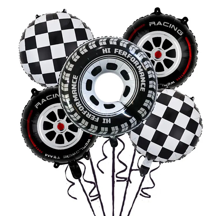 5/8pcs Motor Racing Foil Balloon Car Motorbike Helmet Air Fill Party ...