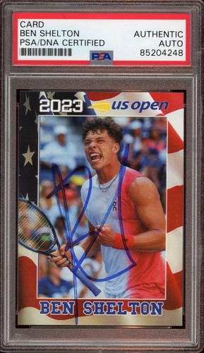 Ben Shelton Signed 2023 Pro Net US Open Rookie Card Auto Psa/Dna Slab ...