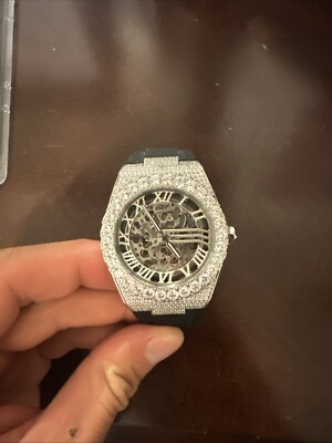 Iced Alpha Era Skeleton Watch White Gold Silver | eBay