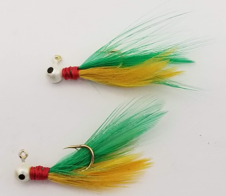 2 Flu Flu Panfish Jig Marabou Feather Crappie Sunfish Bluegill Perch 1 ...