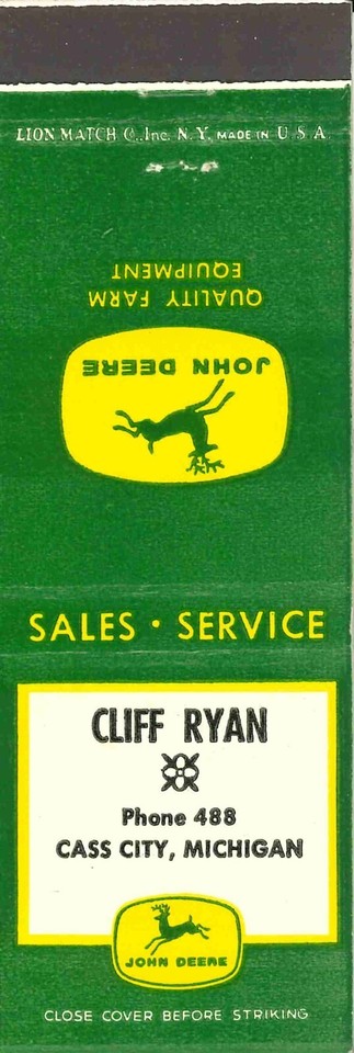 John Deere Matchbook 4 Leg Cliff Ryan Cass City Michigan | eBay