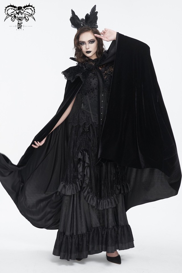 Devil Fashion Black Gothic Retro Cross Beading Feather Costume Crown ...
