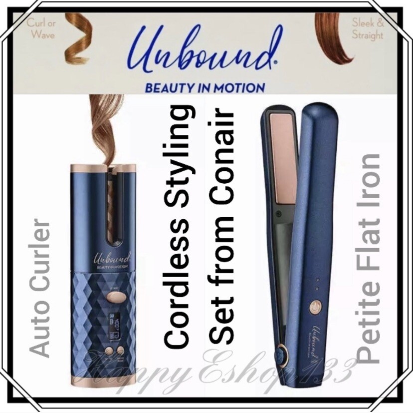 Conair Unbound Cordless Styling Set_Auto Curler & Petite Flat Iron ...