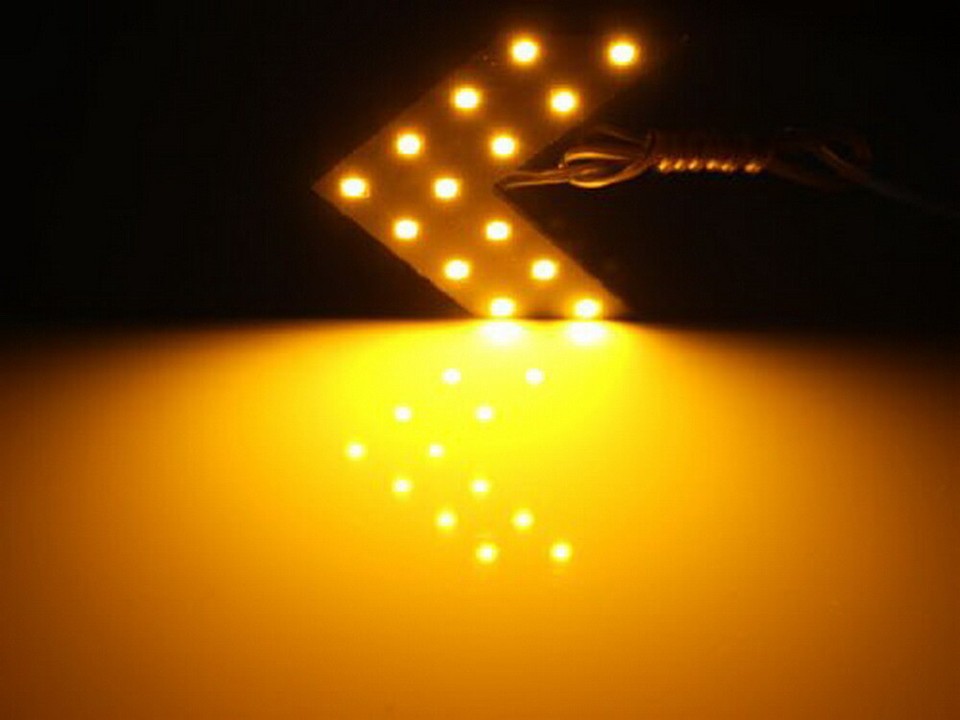 2 Amber 14-SMD LED Arrow Lights for Car Side Mirror Turn Signal Blinker ...