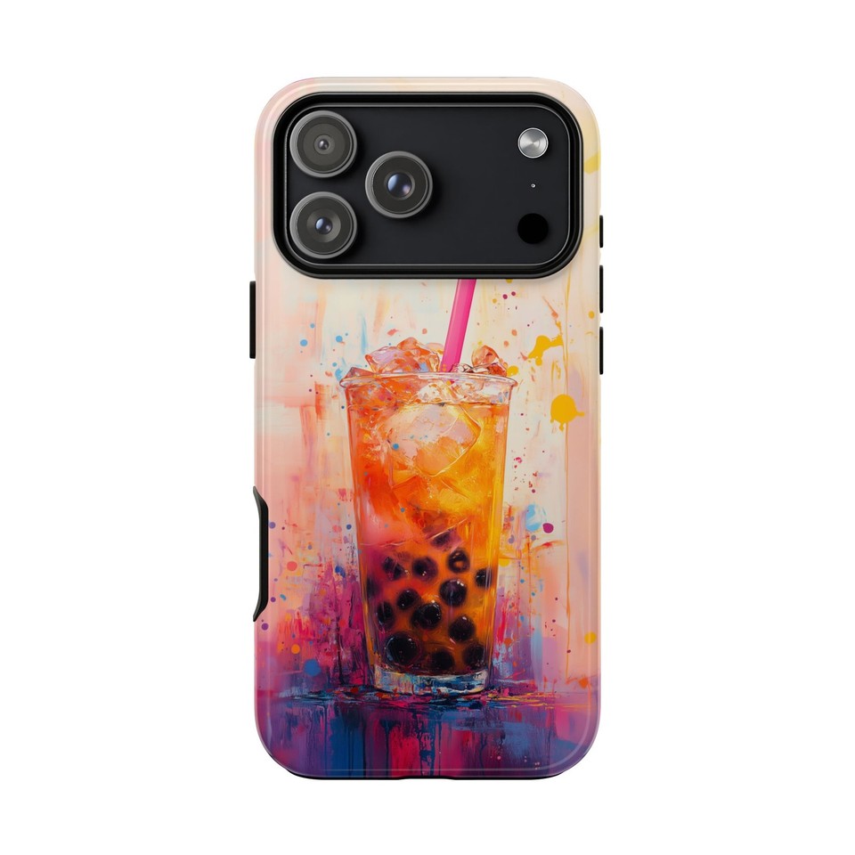 For iPhone / Galaxy / Pixel | Iced Boba Tea Abstract Painting Phone ...